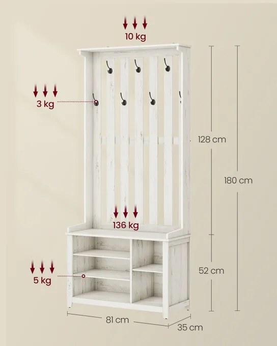Věšákový stojan s botníkem HSR414W01