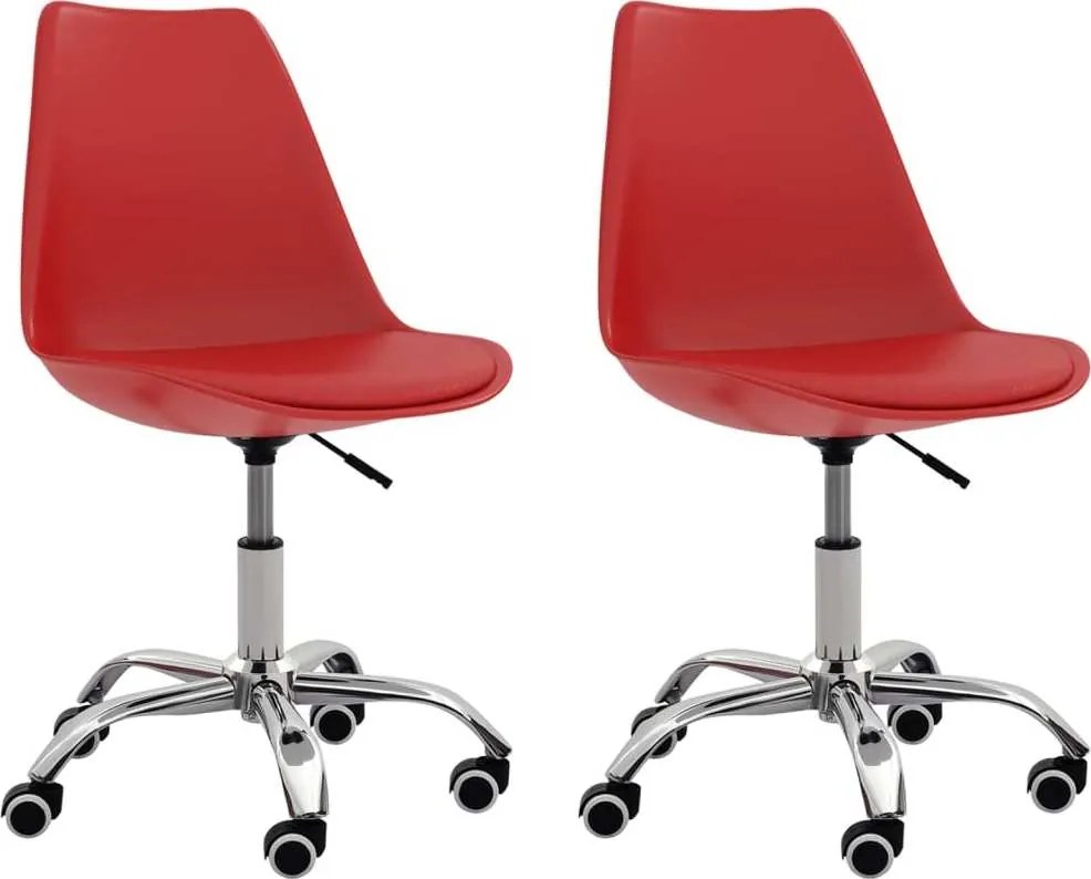 vidaXL Jídelní židle 2 ks umělá kůže [338304] Barva: Červená