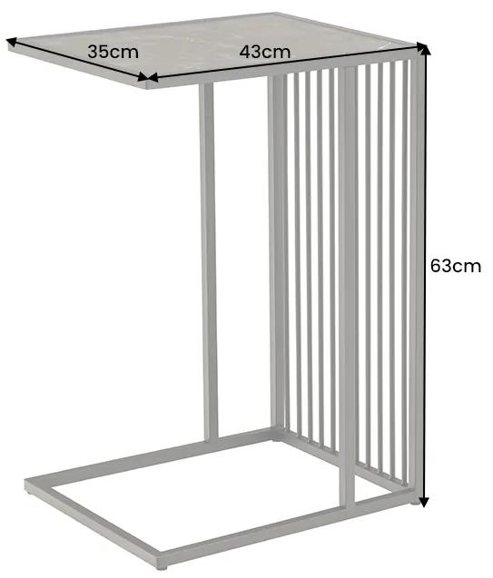 Designový odkládací stolek Haines 43 cm vzor mramor
