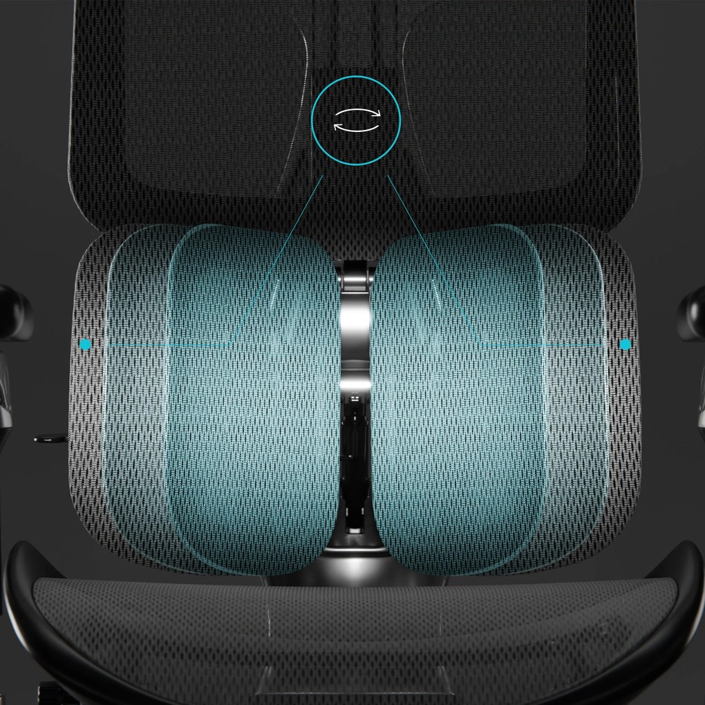 Ergonomická židle s podnožkou černá Premium Normal Size: Diablo V-Kinetic