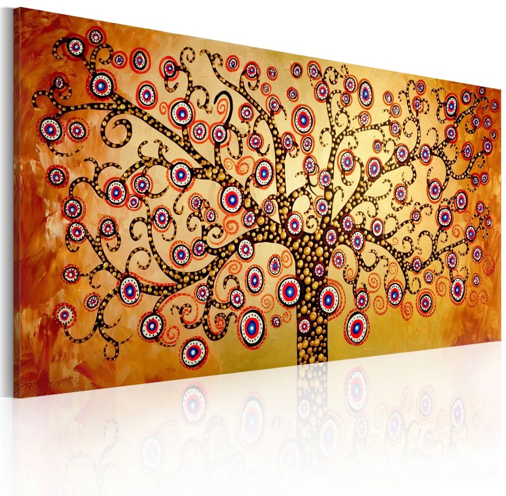 Ručně malovaný obraz - Paví strom - 120x60