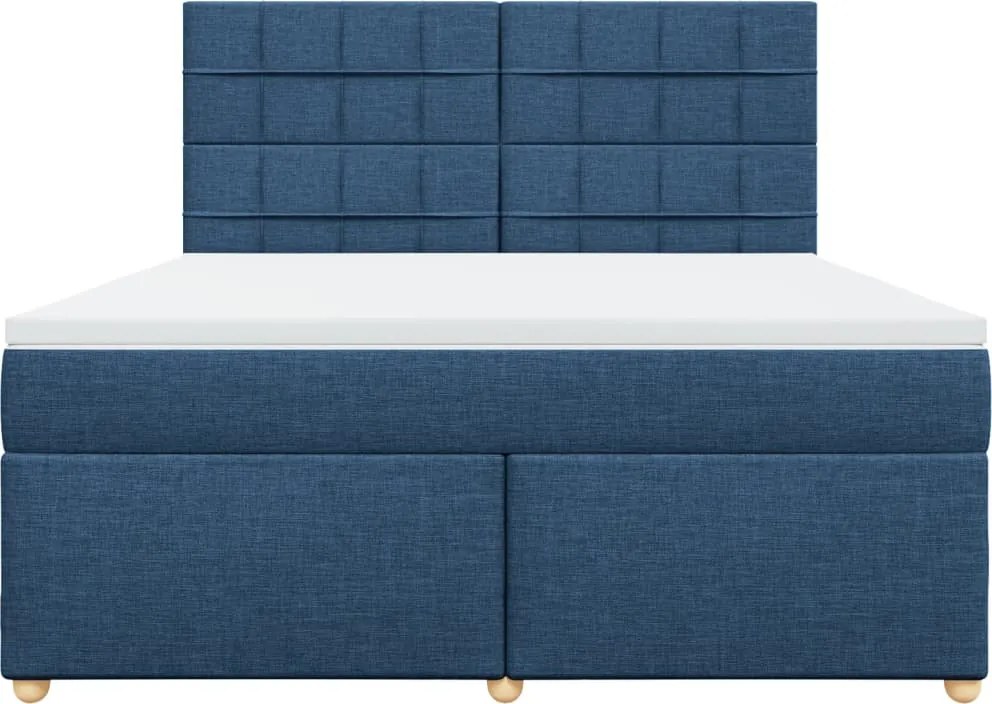 Box spring postel s matrací modrá 180x200 cm textil 3293665