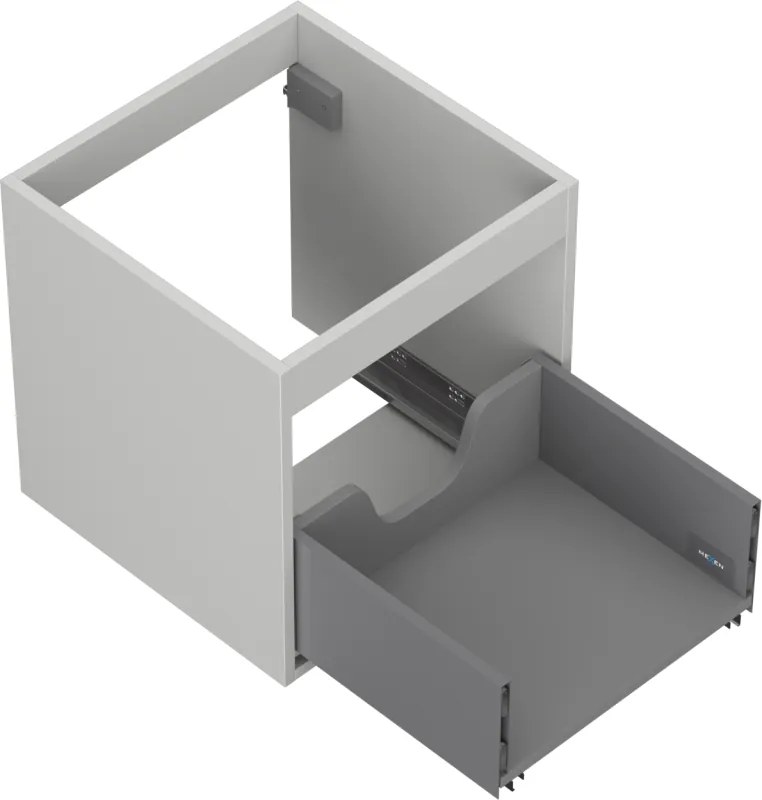 Mexen Box-A, závěsná skříňka 45 cm, 1 zásuvka, šedá matná, 91AX0-0450-470-1-62