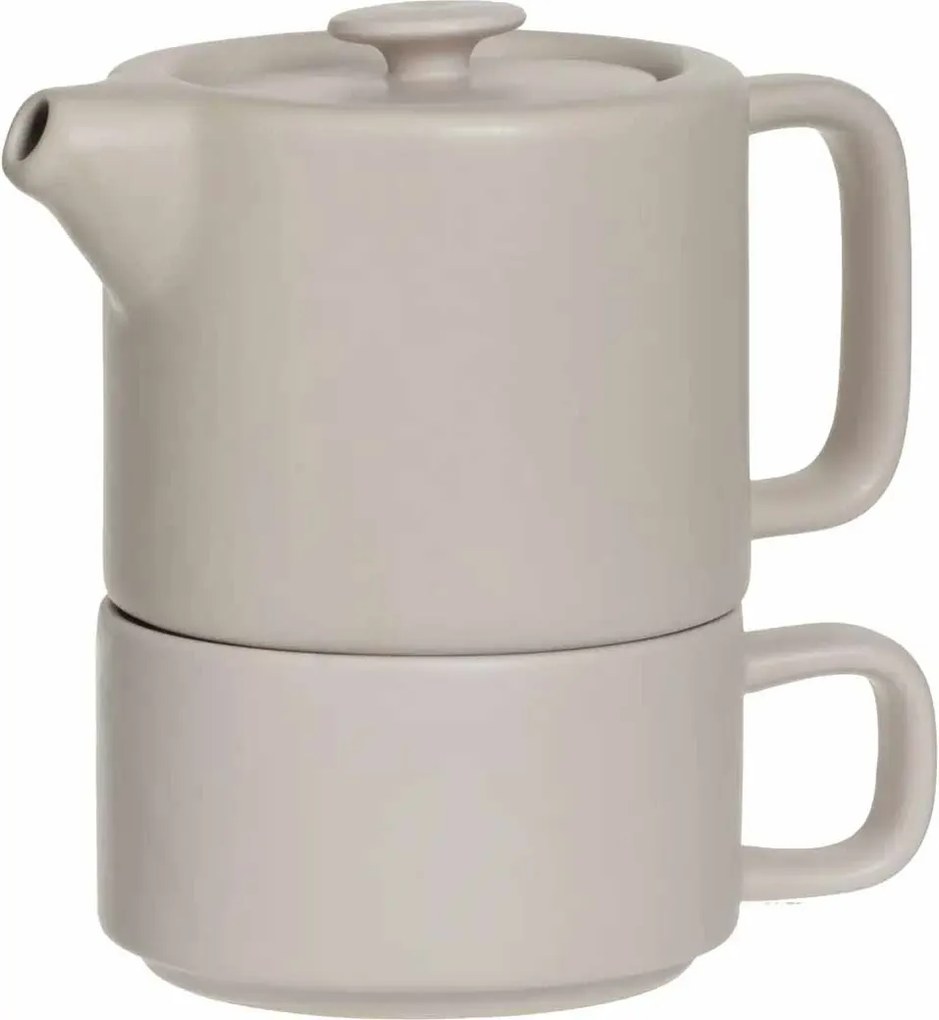 Konvice čajová s šálkem NATURAL, 800 ml, světle růžová