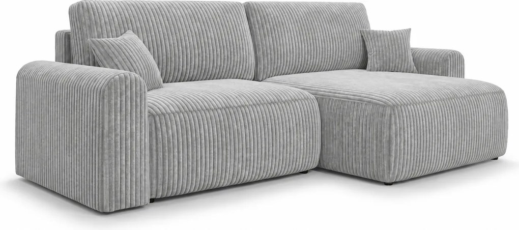 Rozkládací oboustranná sedací souprava do L NORDEN TILIA 250x140 cm, světle šedá