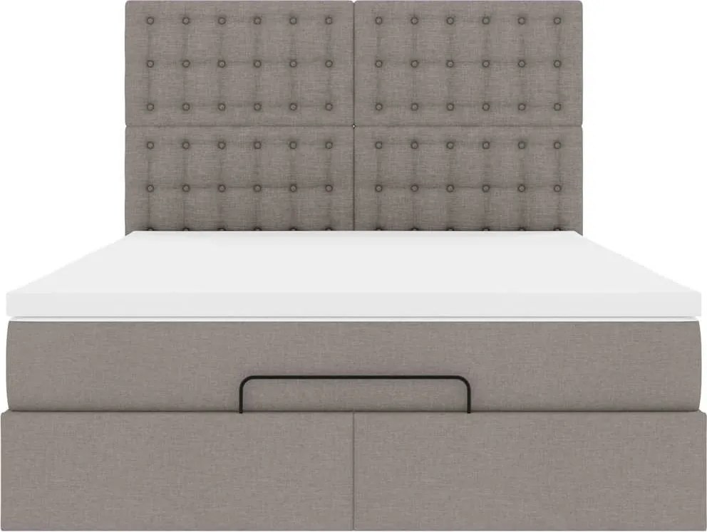 Osmanský rám postele s matrací taupe 140x200cm textil 3313331