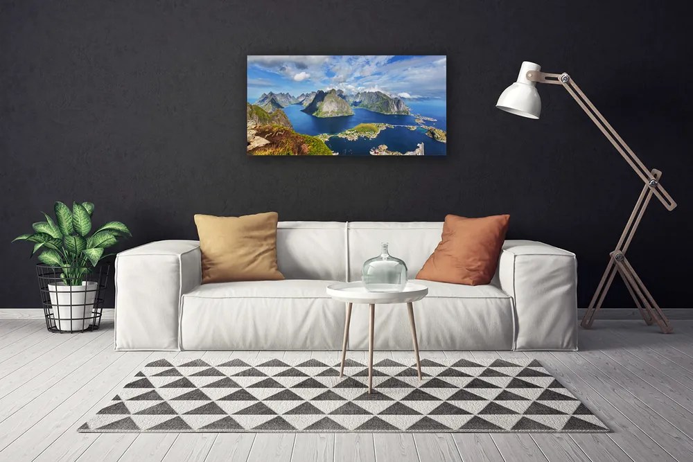 Obraz na plátně Hory Moře Záliv Krajina 125x50 cm