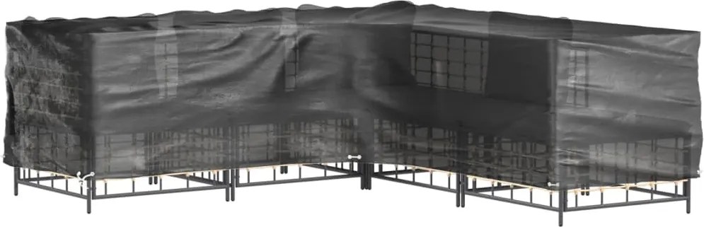 Plachty na zahradní nábytek tvar L 2 ks 16 oček 285x285x70 cm 3155373