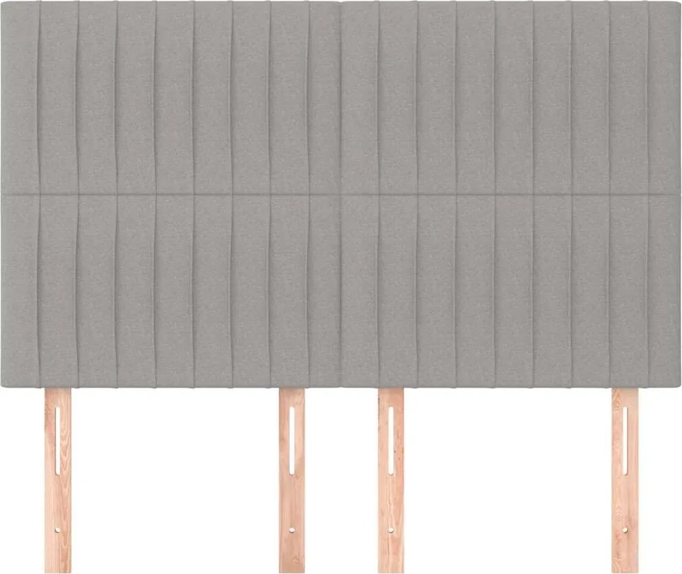 Čelo postele světle šedé 144x5x118/128 cm látkové 3116568