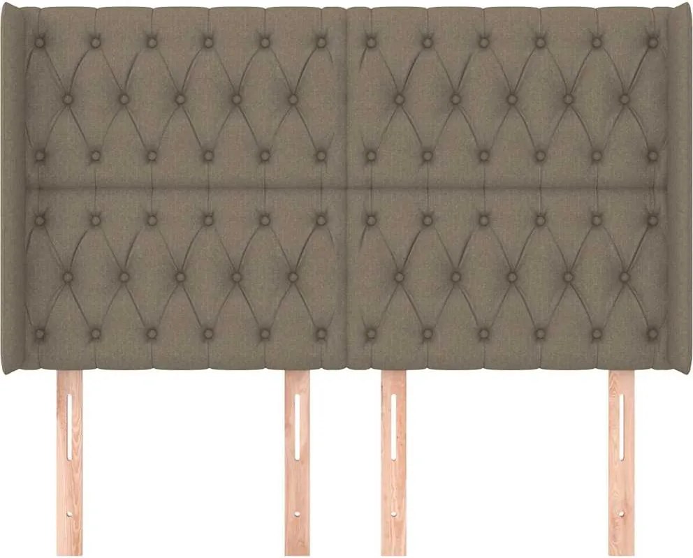 Čelo postele typu ušák taupe 147x16x118/128 cm textil 3119918