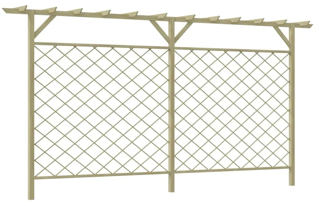 vidaXL Zahradní mřížkovaný plot s pergolou dřevo