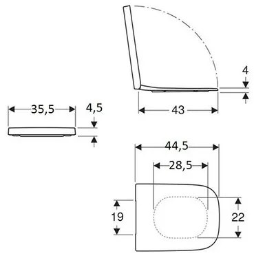 Geberit Selnova Square WC závěsné Rimfree se sedátkem SoftClose, bílá