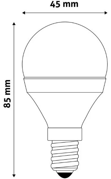 LED žárovka E14 6,5W 560lm G45, studená, ekv. 46W