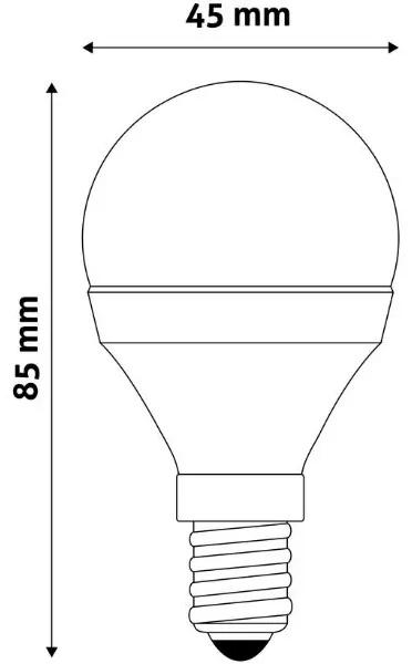 LED žárovka E14 6,5W 565lm G45, denní, ekv. 46W