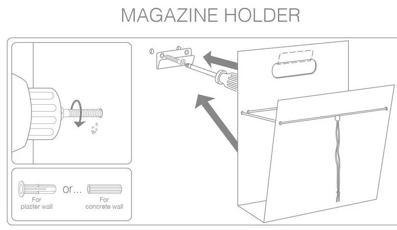 Kovový/z eko kůže stojan na časopisy Bull L – LIND DNA