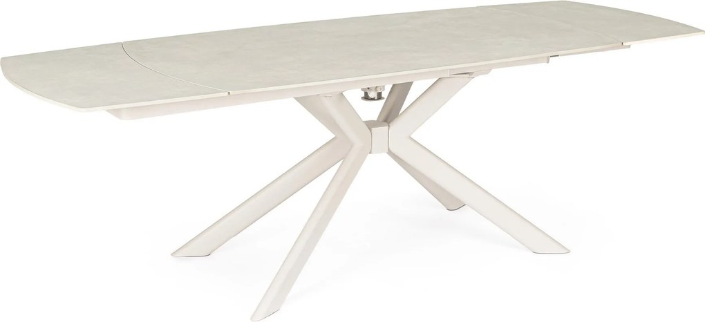 BIZZOTTO Krémový rozkládací jídelní stůl JANIKA 160-240x90 cm 0731289