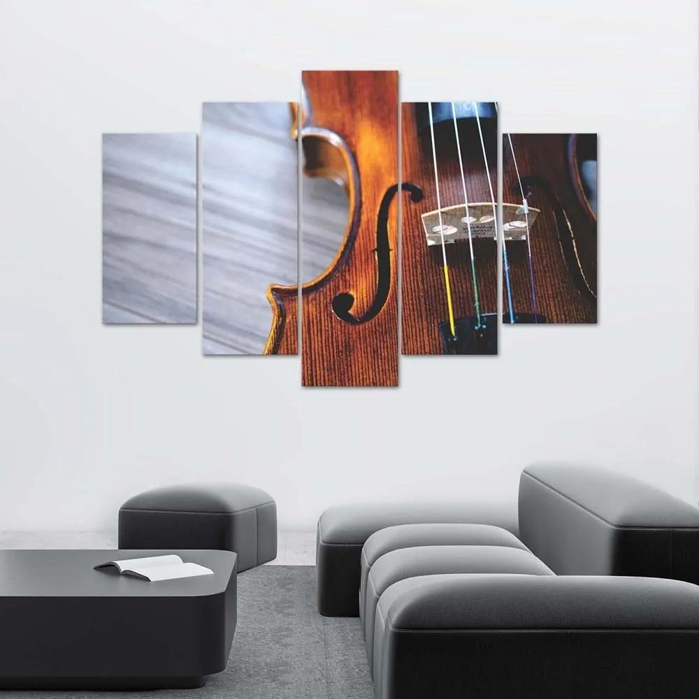 Obraz na plátně pětidílný Houslová hudba - 150x100 cm