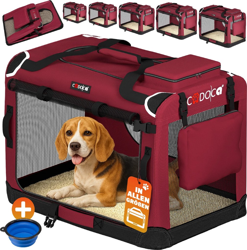 Box pro psa skládací L 70x52x50cm tmavě červená