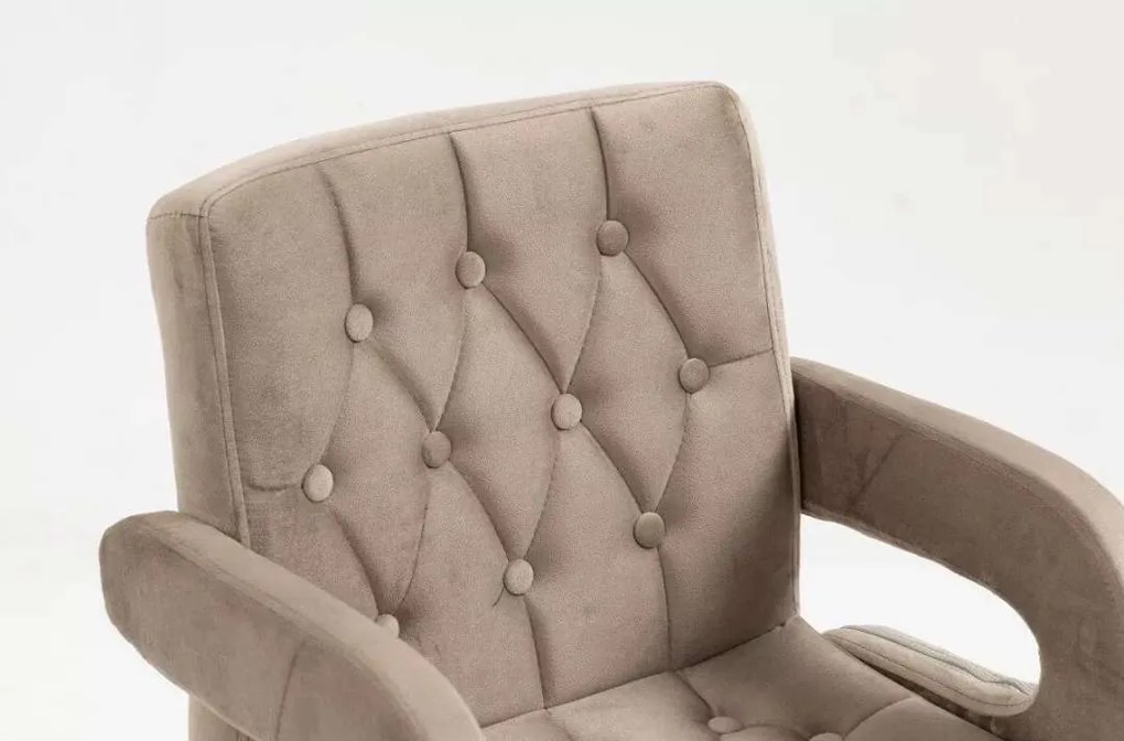 LuxuryForm DESIGN Barová židle BOSTON VELUR na zlaté kulaté podstavě - latte