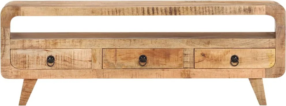 TV stolek 117 x 30 x 41 cm masivní hrubé mangovníkové dřevo 321042