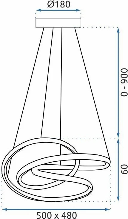 Toolight Toolight, LED stropní svítidlo 50cm, 32W + dálkové ovládání, G006-CP, černá, OSW-09747