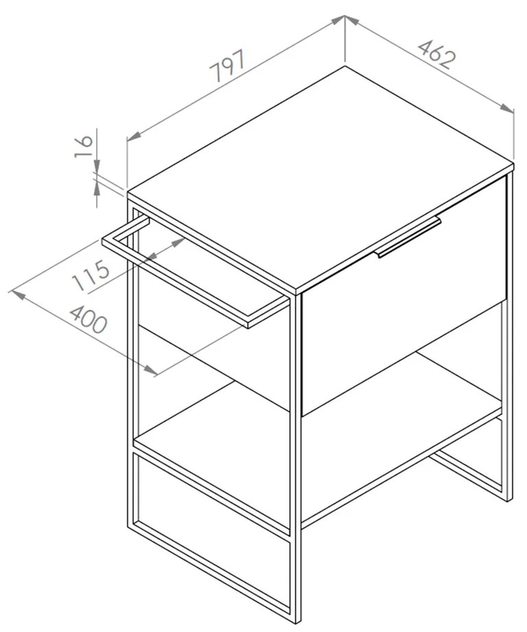 A-Interiéry Koupelnová skříňka pod deskové umyvadlo Kubik OC 80-HD - KUBIK-OC-80-HD