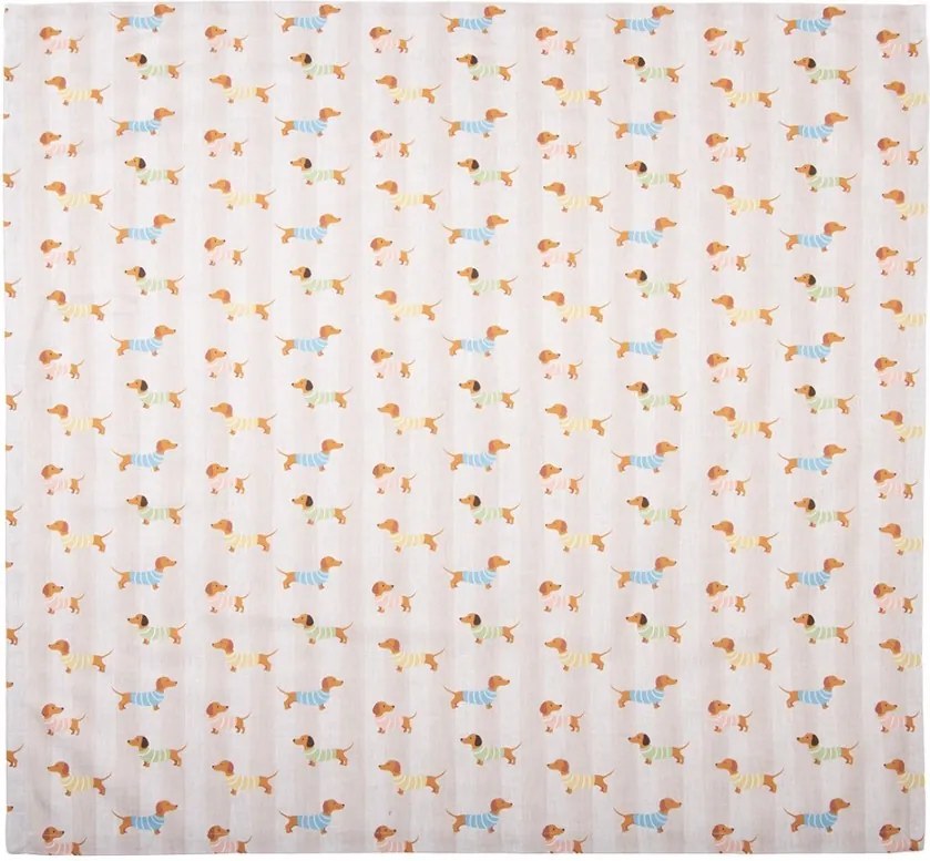 Béžový bavlněný ubrus s jezevčíky Puppy Pullover - 100*100 cm