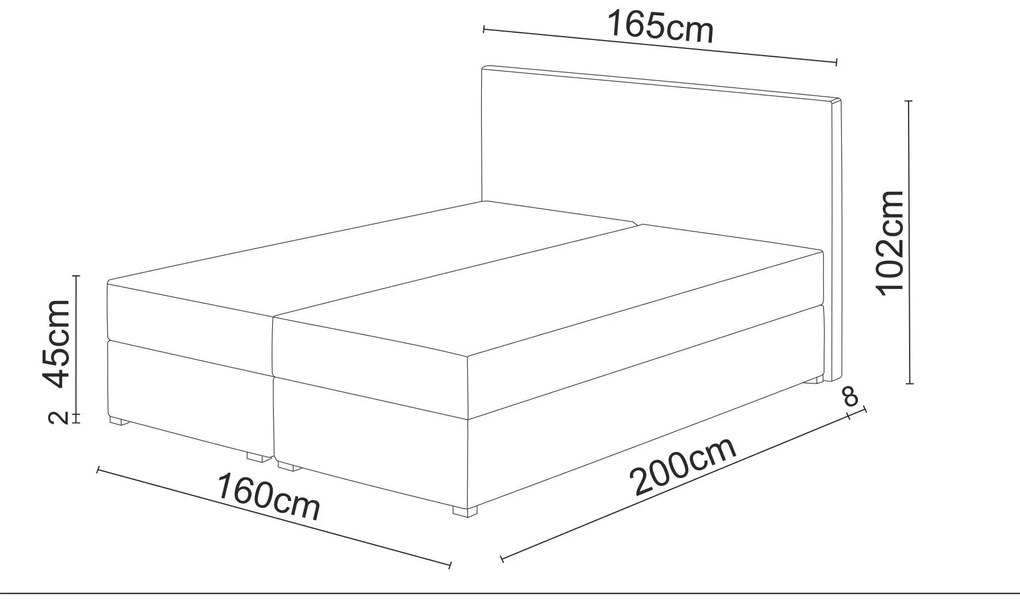 Manželská postel Boxspring 160 cm Fade 4 (béžová) (s matrací a úložným prostorem). 1046520