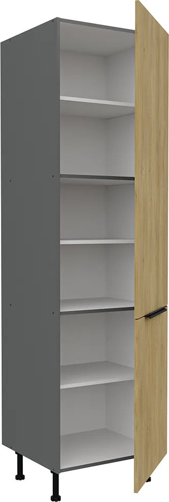 CREMONA ac | vysoká skříňka 60 DK-215 2F potravinová s policemi | 60 cm | antracit/cremona