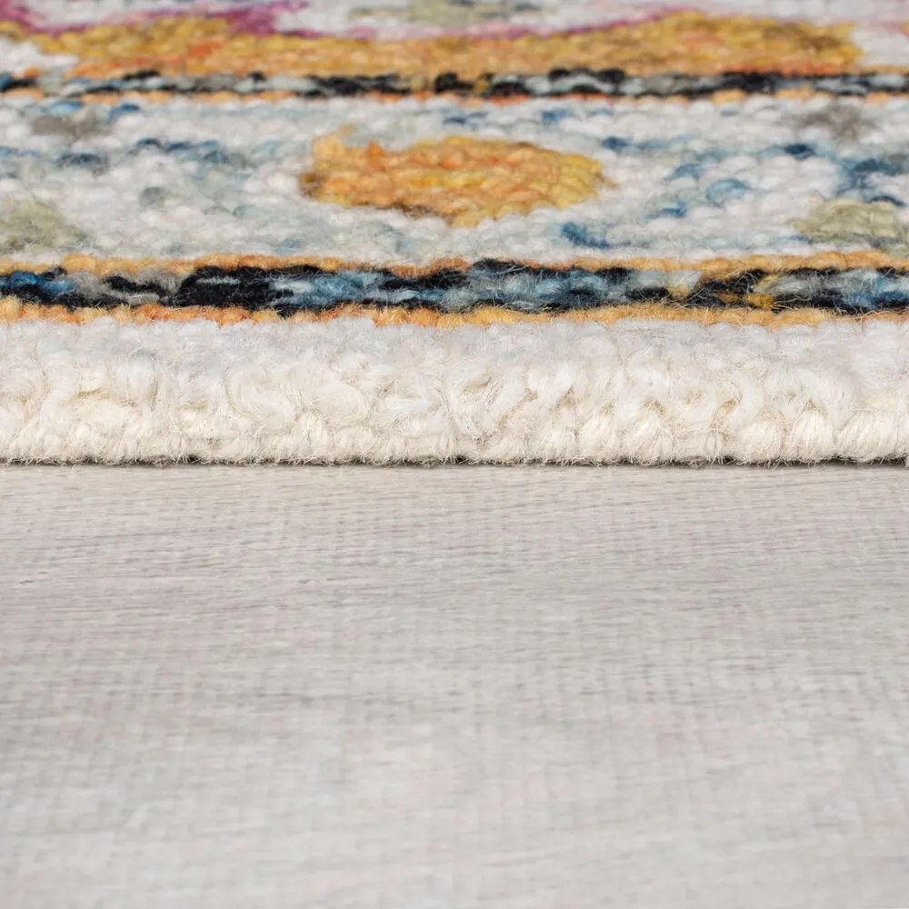 Flair Rugs koberce Kusový koberec Wool Loop Dahlia Yellow/Multi - 200x290 cm