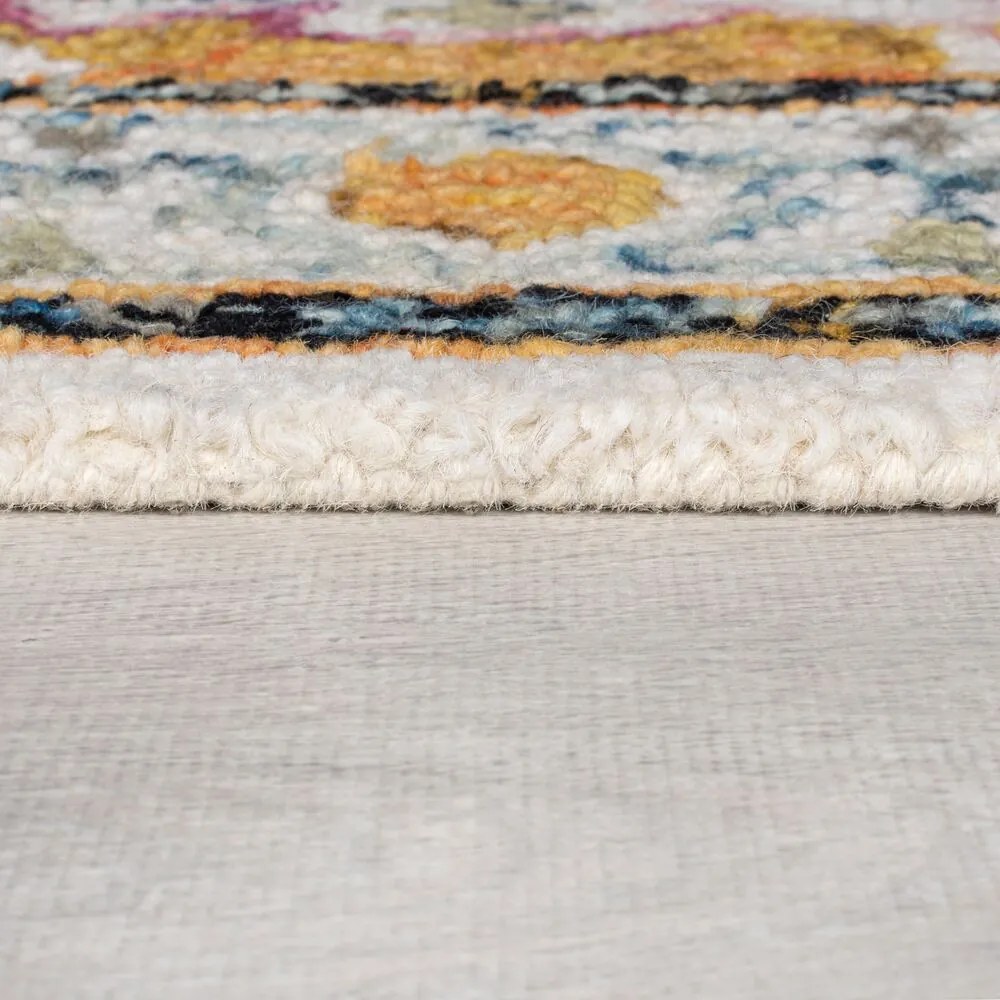 Flair Rugs, Kusový koberec Wool Loop Dahlia Yellow/Multi, 160x230, žlutá, ložnice