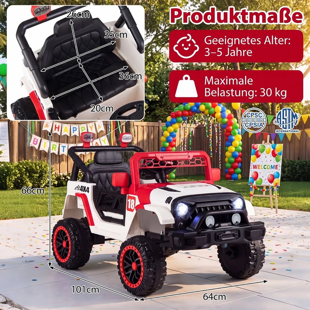 Costway Dětské elektrické autíčko 12 V dětské auto s 2 jízdními režimy