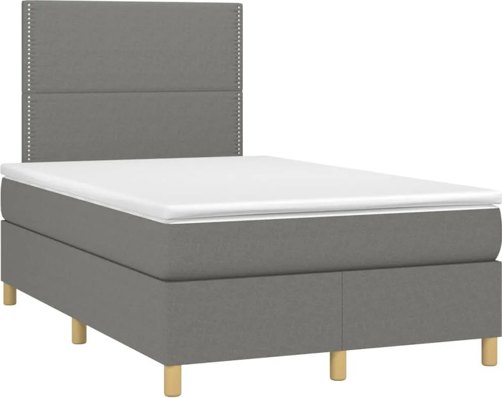 Box spring postel s matrací tmavě šedá 120x200 cm textil 3142242