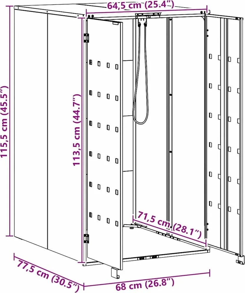 vidaXL Skladování s košem s plynovým víkem pro koš 240L Stříbrná [42018689]