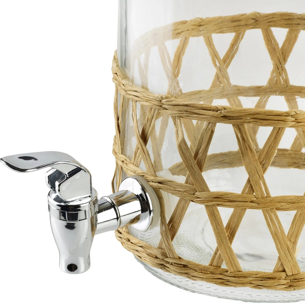 Skleněná nádoba na nápoje s kohoutkem MODERN KITCHEN 3,5 l čirá