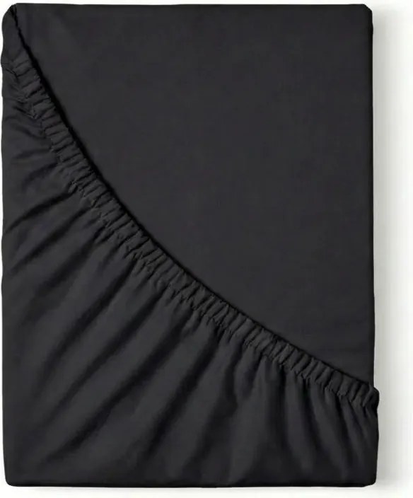 Kvalitex Bavlněné prostěradlo napínací černé 80x200cm