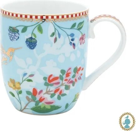 Pip Studio Floral Hummingbirds Hrnek mini modrý 145ml