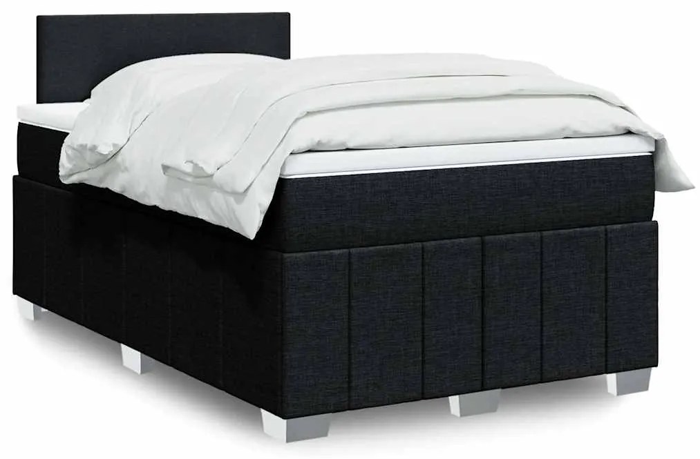 Box spring postel s matrací černá 120x200 cm textil 3287030