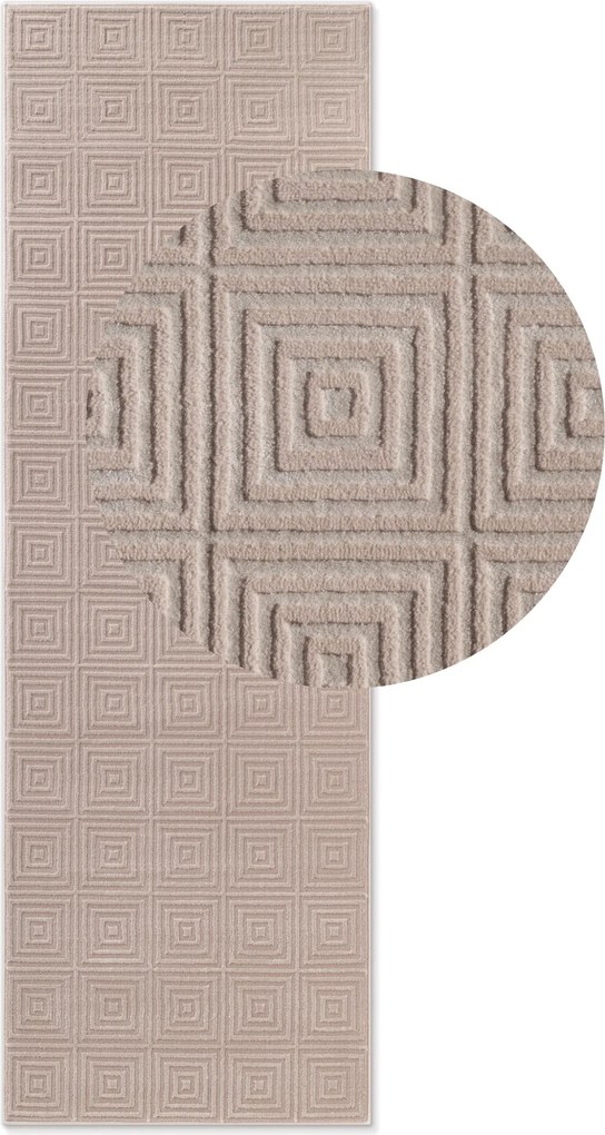 ELLE Decoration, Běhoun Perles 106183 Cream Beige z kolekce Elle, 80x240, béžová, ložnice