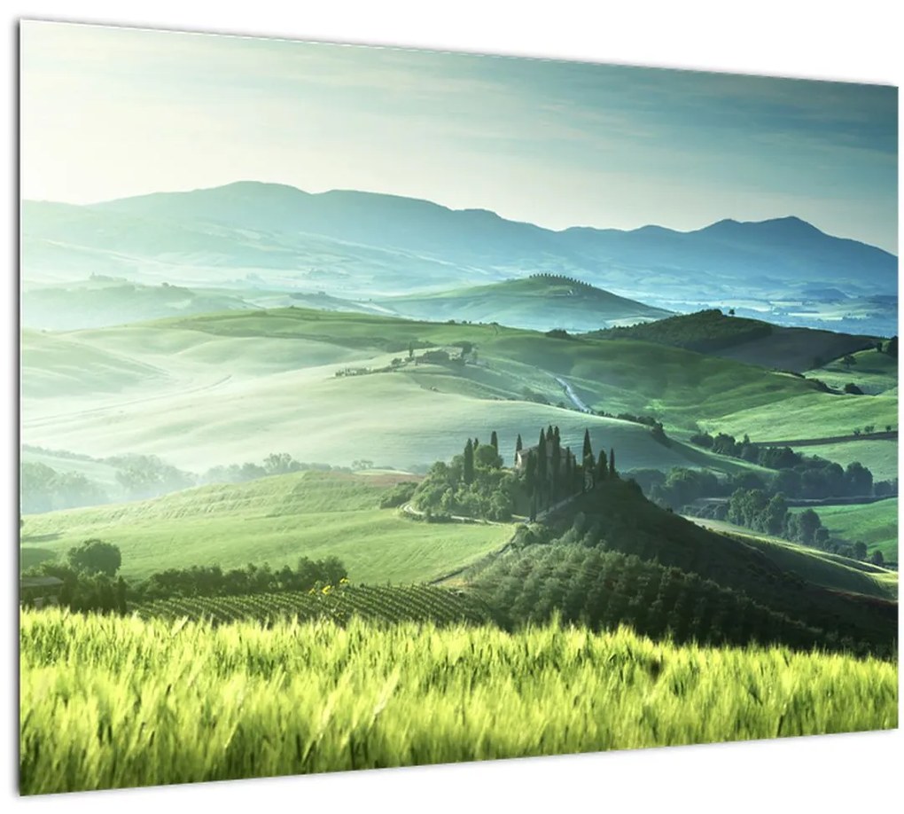 Skleněný obraz - Toskánsko, Itálie (70x50 cm)