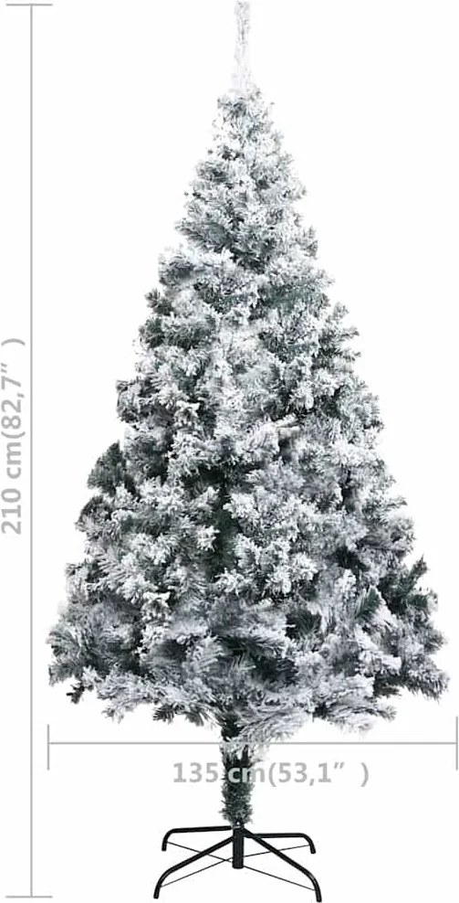 Umělý vánoční stromeček zasněžený zelený 210 cm PVC 320965