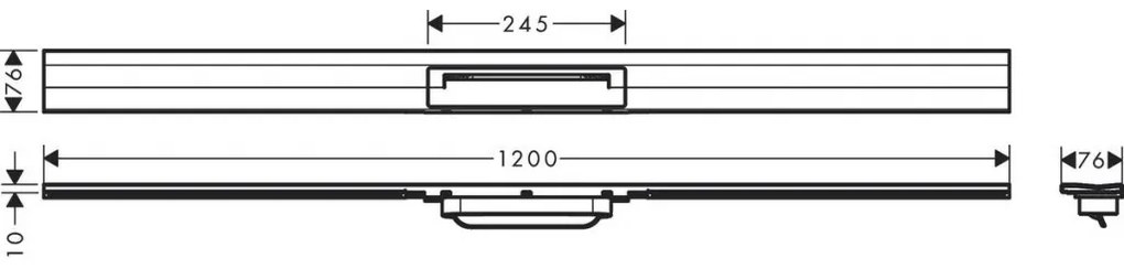 Hansgrohe RainDrain Flex - Vrchní sada sprchového žlabu 1200, zkracovatelný, pro instalaci ke zdi, leštěný vzhled zlata 56054990