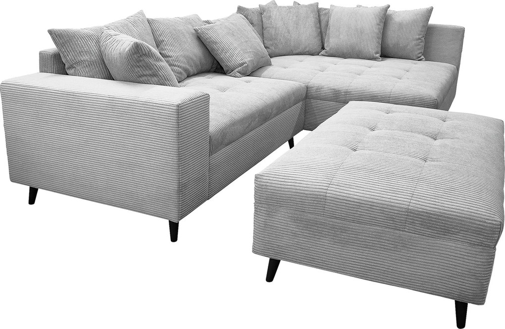 XXXLutz ROHOVÁ SEDAČKA, textil, světle šedá MID.YOU - Sedací soupravy - 001628000330