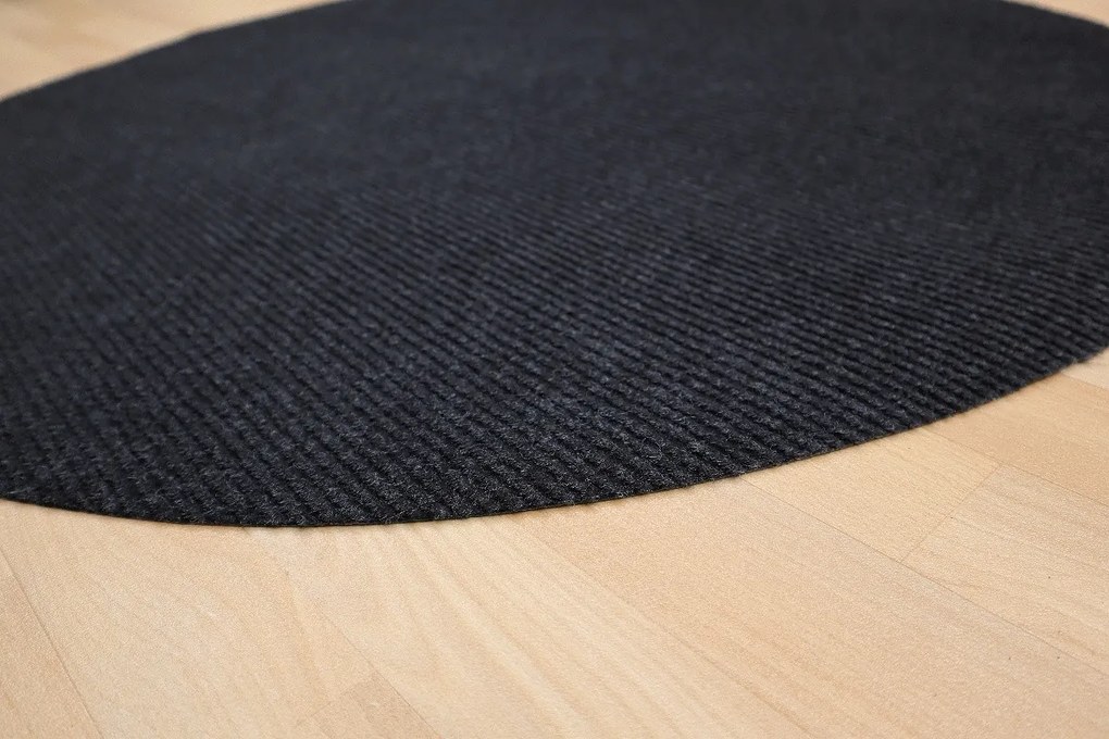 Vopi, Kusový koberec Quick step antracit kruh, 80x80 (průměr) kruh, šedá, chodba / předsíň