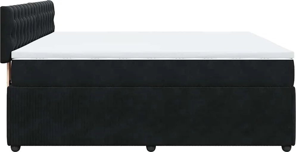 Box spring postel s matrací černá 180x200 cm samet 3290114
