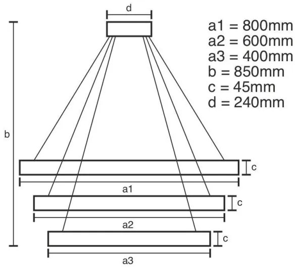 LED Stmívatelný lustr na lanku LED/220W/230V 3000-6500K + dálkové ovládání