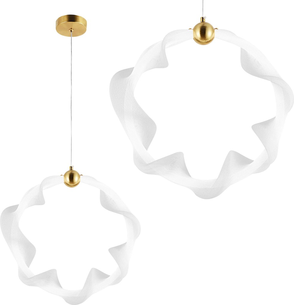Toolight Toolight, LED závěsné osvětlení 22W, 4000K, 1540lm, G014-1CP, bílá-zlatá, OSW-06361