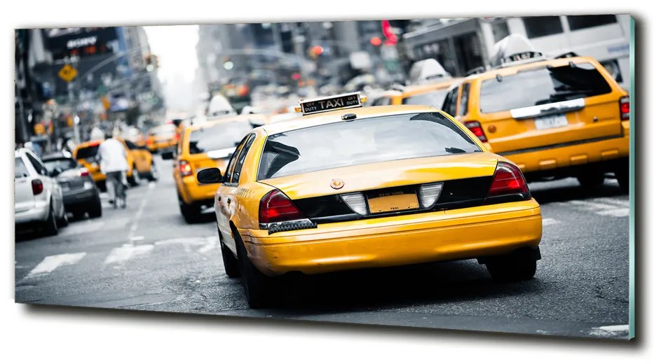 Wallmuralia Foto obraz fotografie na skle Taxi New York 125x50 cm