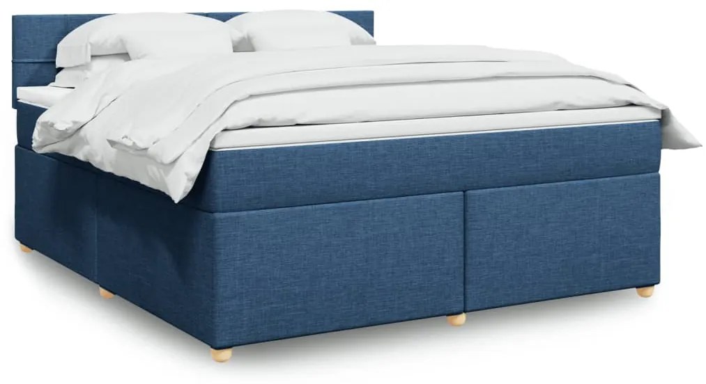Box spring postel s matrací modrá 180x200 cm textil 3289065