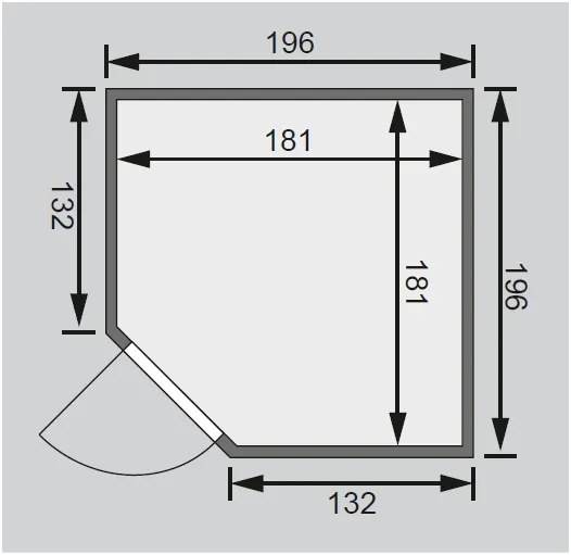 Interiérová finská sauna 196 x 196 cm Dekorhome